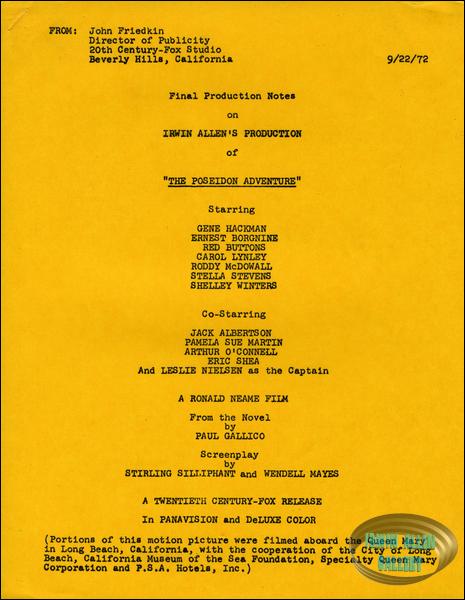 Final Production Notes